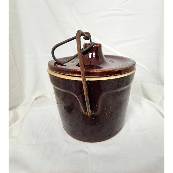 Unknown | Kitchen | Vintage Stoneware Crock With Latching Lockseal Lid ...